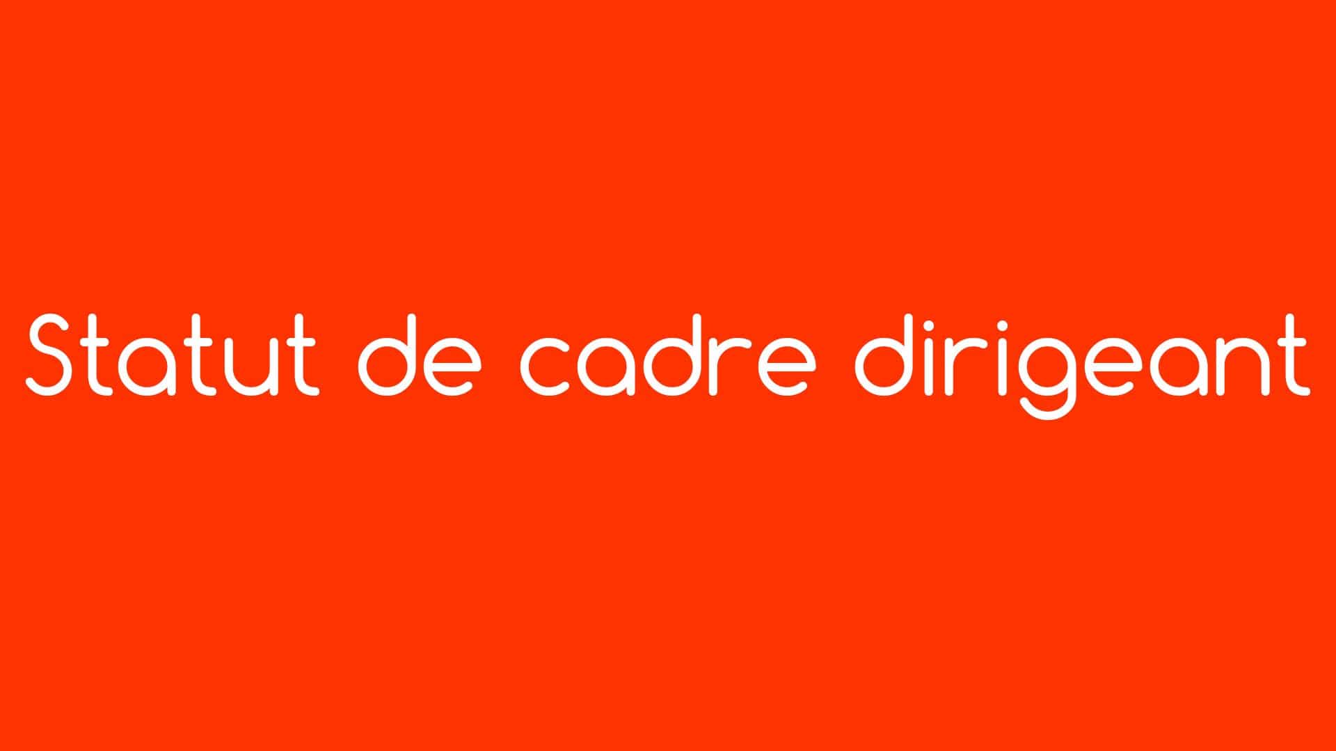 Statut de cadre dirigeant, explications en vidéo ! - easy Compta