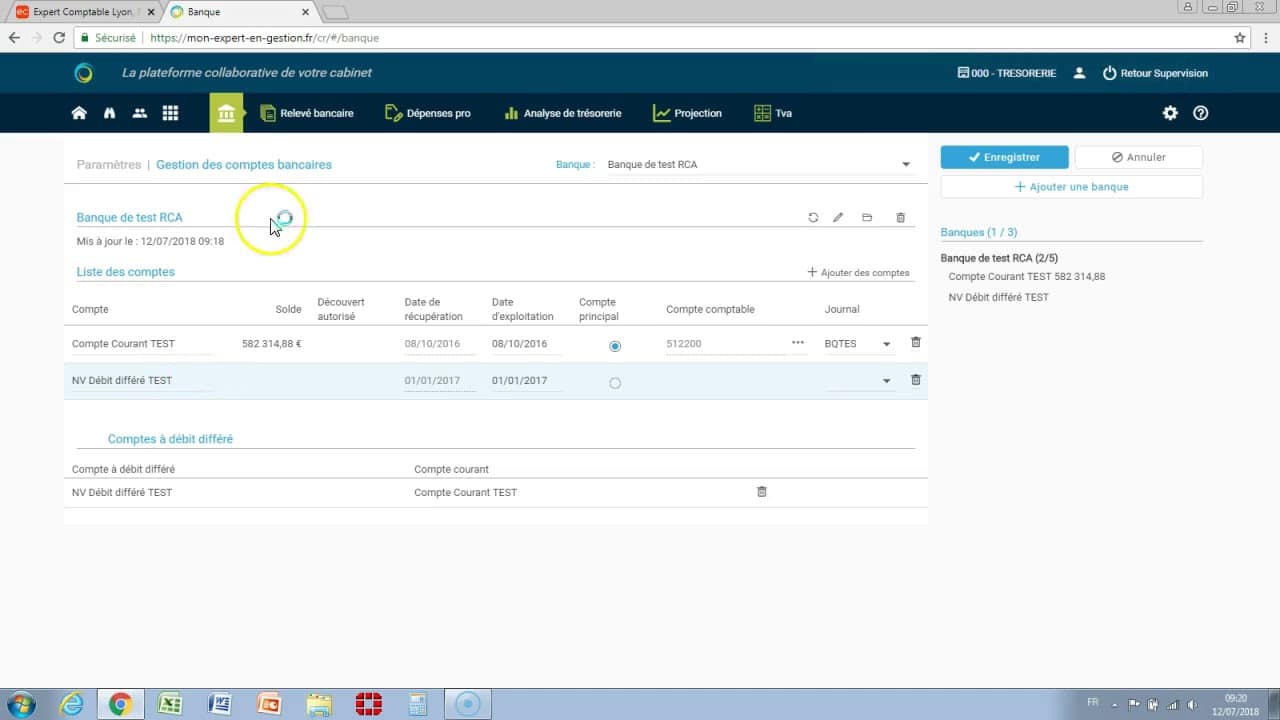 Créer un compte à débit différé dans Open MEG - easy Compta